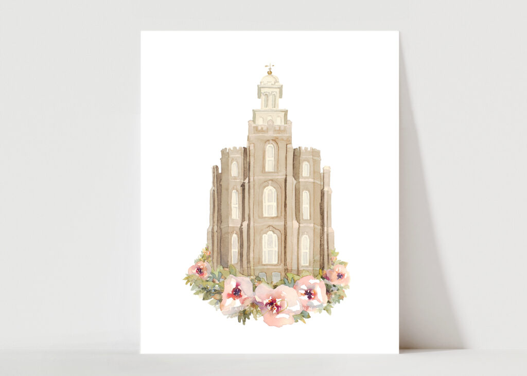 Logan Temple Watercolor Print | Tausha Schumann Fine Art